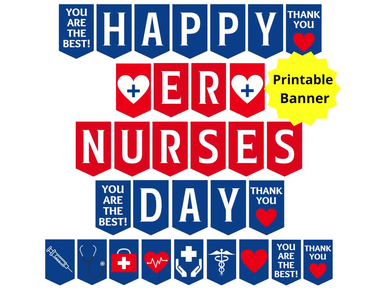 Emergency Nurses Day Printable Banner Er Nurse Day Sign 44 Off