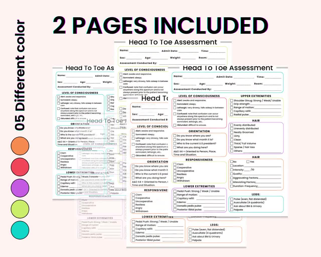 Nursing Head To Toe Assessment Form Physical Assessment Checklist