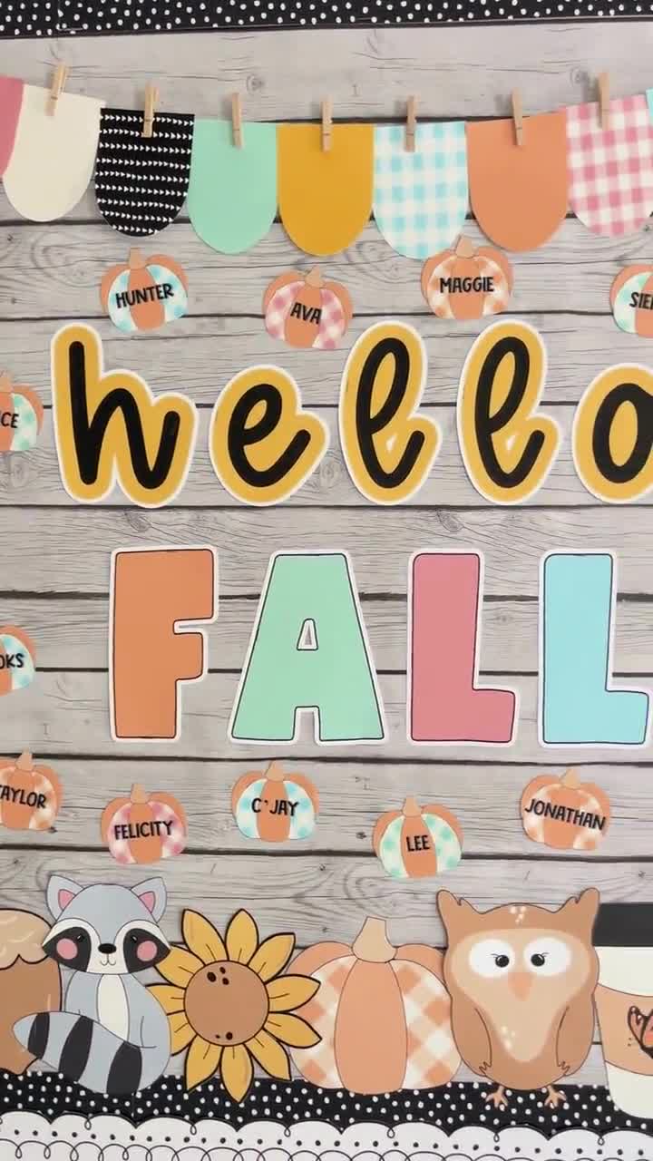 October Bulletin Board Decorations Hello Fall Bulletin Board Kit ...