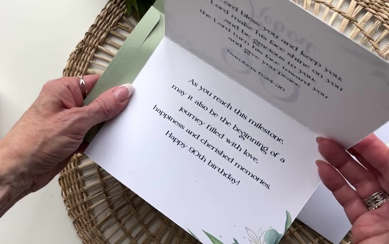 Religious 90th Birthday Card Verses