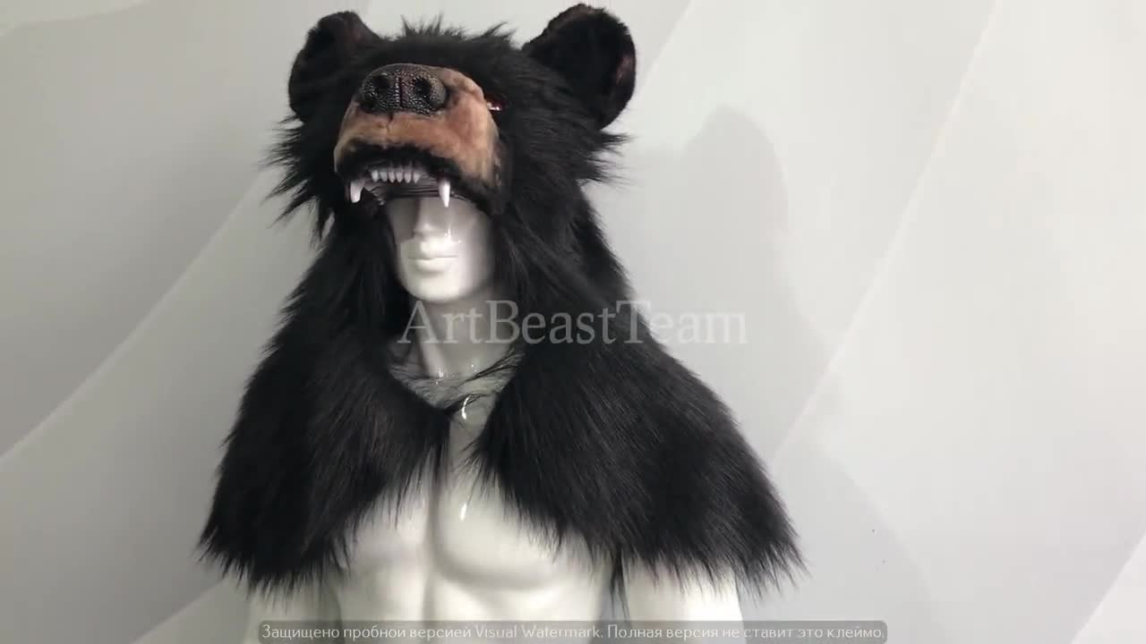 Real Bear Head Hat