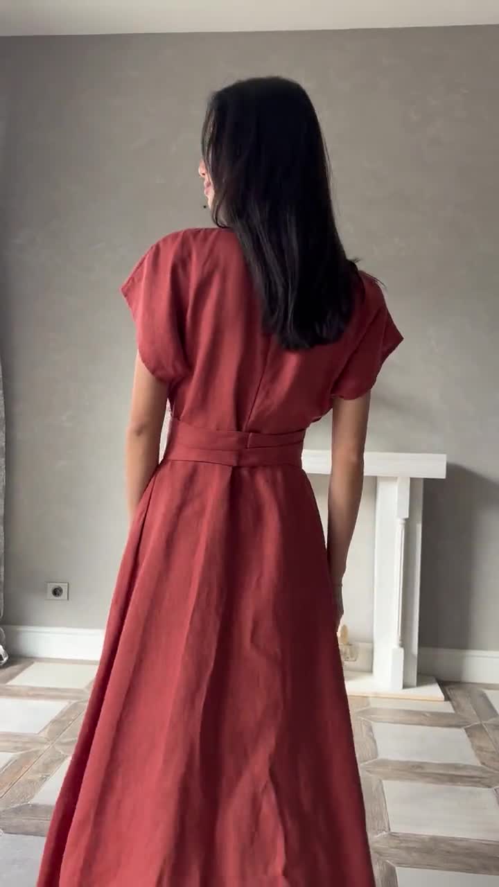 Linen Kimono Dress, Linen Wrap Dress, Linen Japanese Dress Linen Kimono Dress, Linen Wrap Dress, Linen Japanese Dress