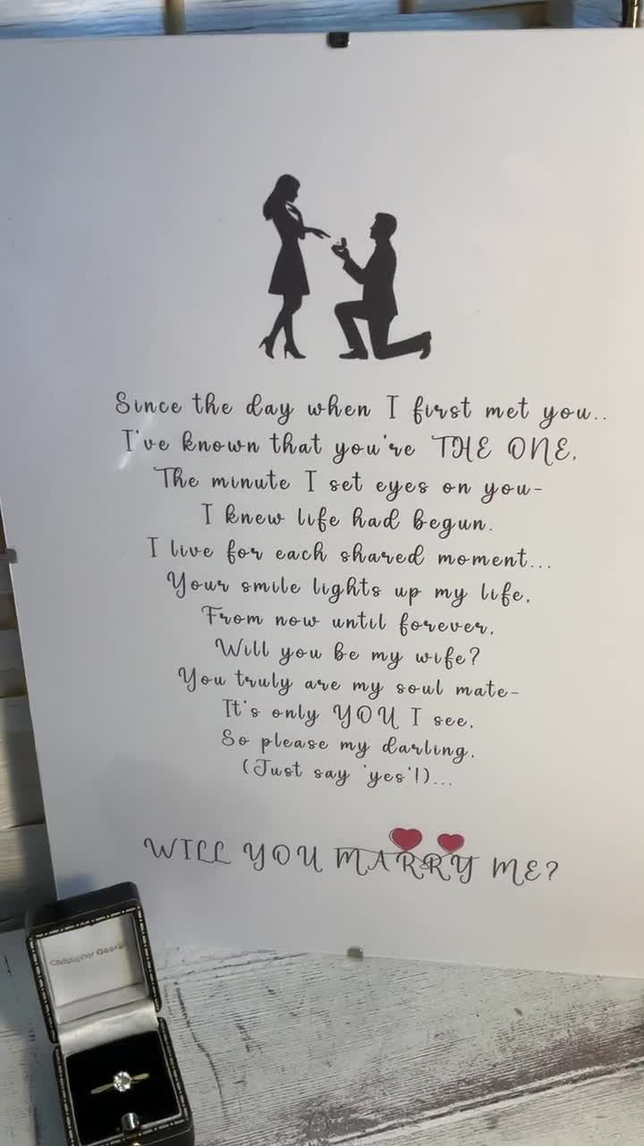 Will You Marry Me Poems For Him Will You Marry Me Personalized