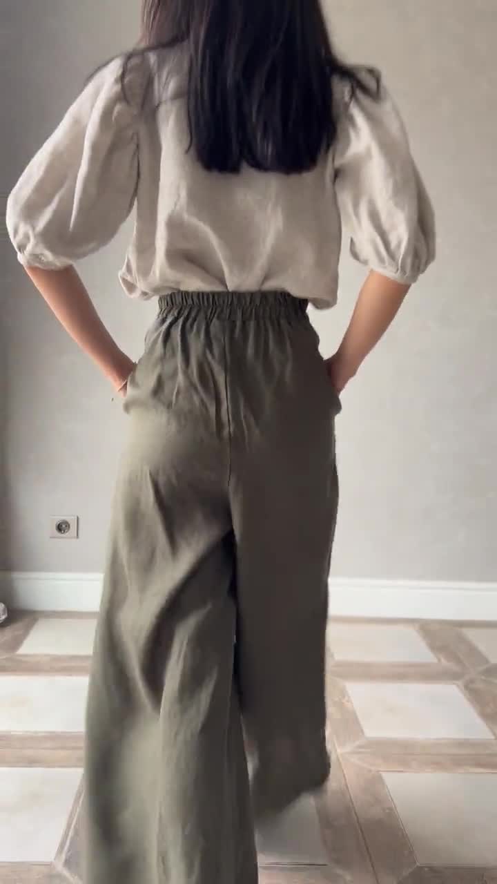 Linen Wide Leg Pants, Linen Palazzo Pants, Linen Trousers Linen Wide Leg Pants, Linen Palazzo Pants, Linen Trousers