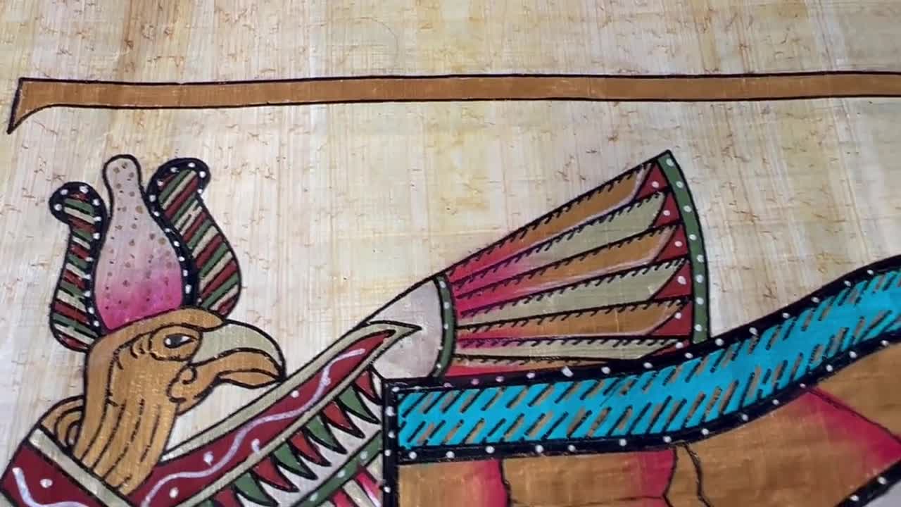 Eye Of Horus Mural Ancient Egyptian Papyrus Painting Egyptian Eye Of