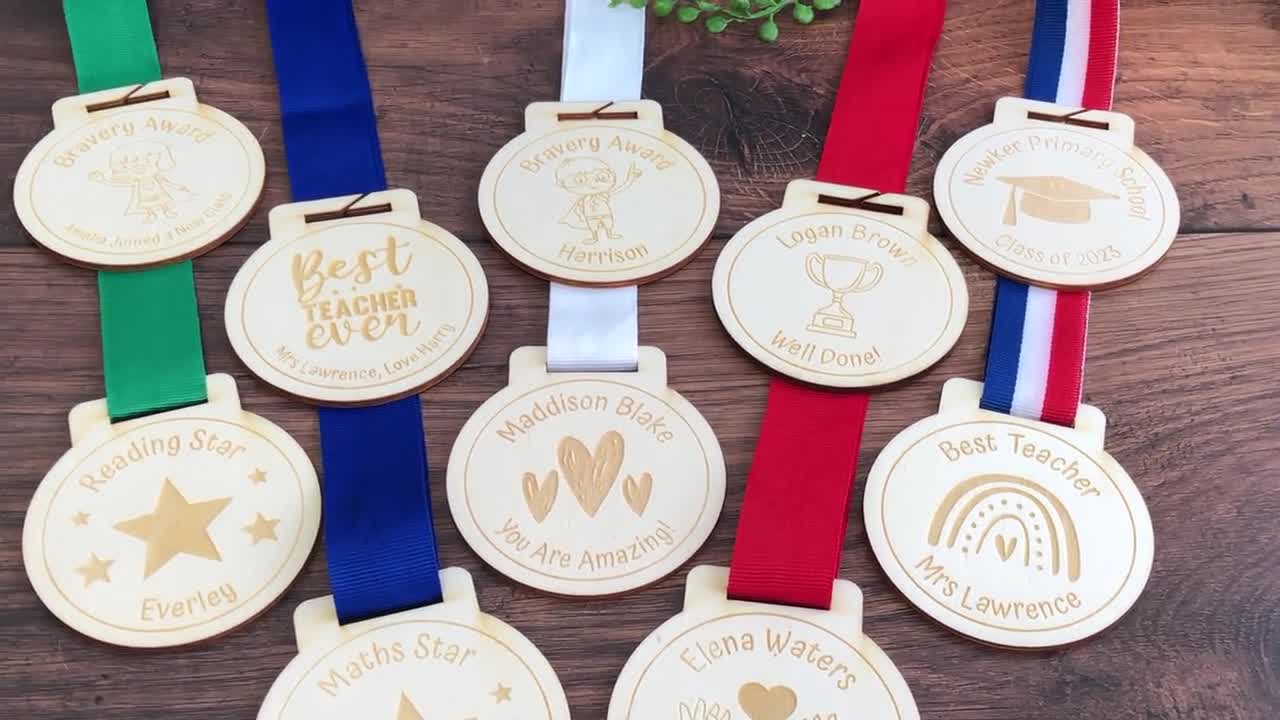 Utility Zip Up Jacket Custom Engraved Student Medals - 3 Inch Awards ...