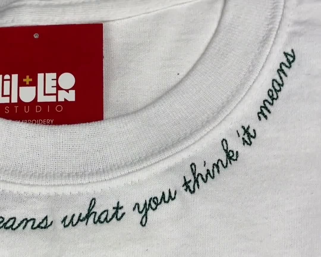 Collar Embroidered Shirt, Name on Collar, Cute Thin Script Collar Embroidered Shirt, Name on Collar, Cute Thin Script