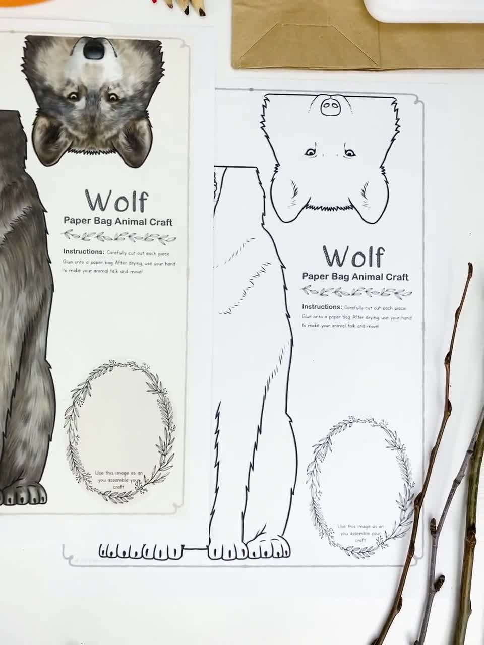 Wolf Hand Puppet Bag