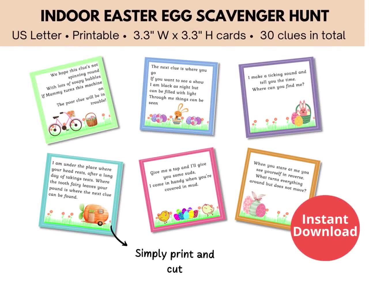 12 Printable Scavenger Hunt Easter Clues For Kids Freebie, 47% OFF