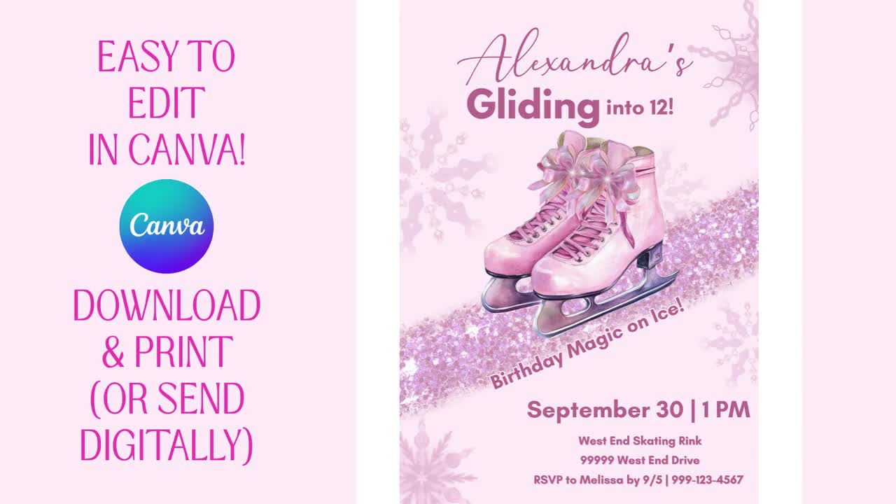Skating Party Invitation Free Template Boy's Ice Skating Party