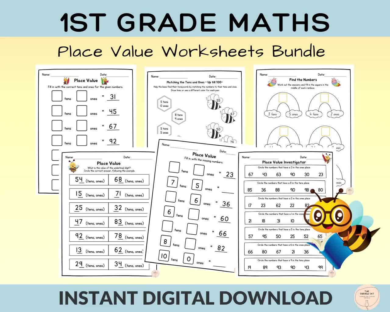 Place Value Worksheets For First Grade Numbers – Place Value / FREE