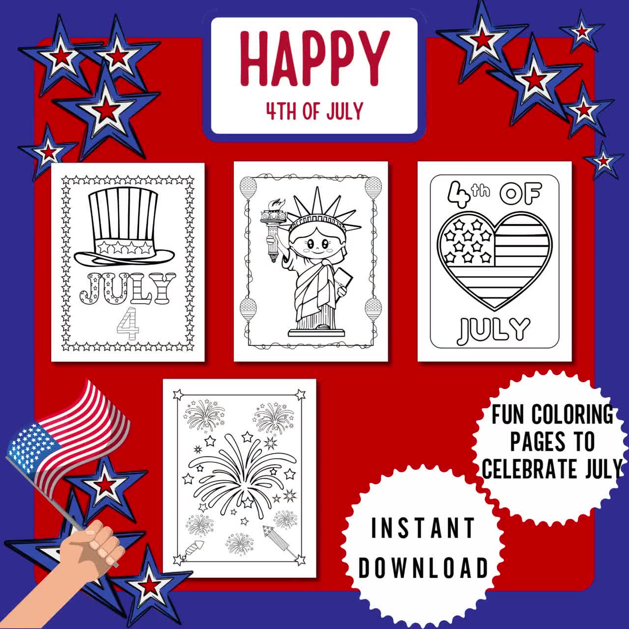 july 4 coloring pages free