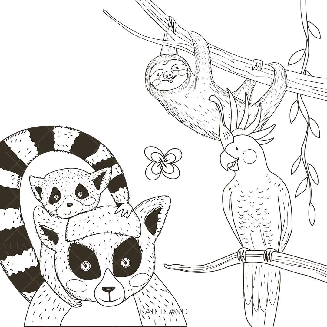 Jungle Black And White Clipart Clipart Suggest