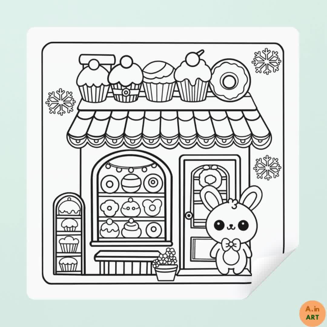 kawaii bakery coloring pages