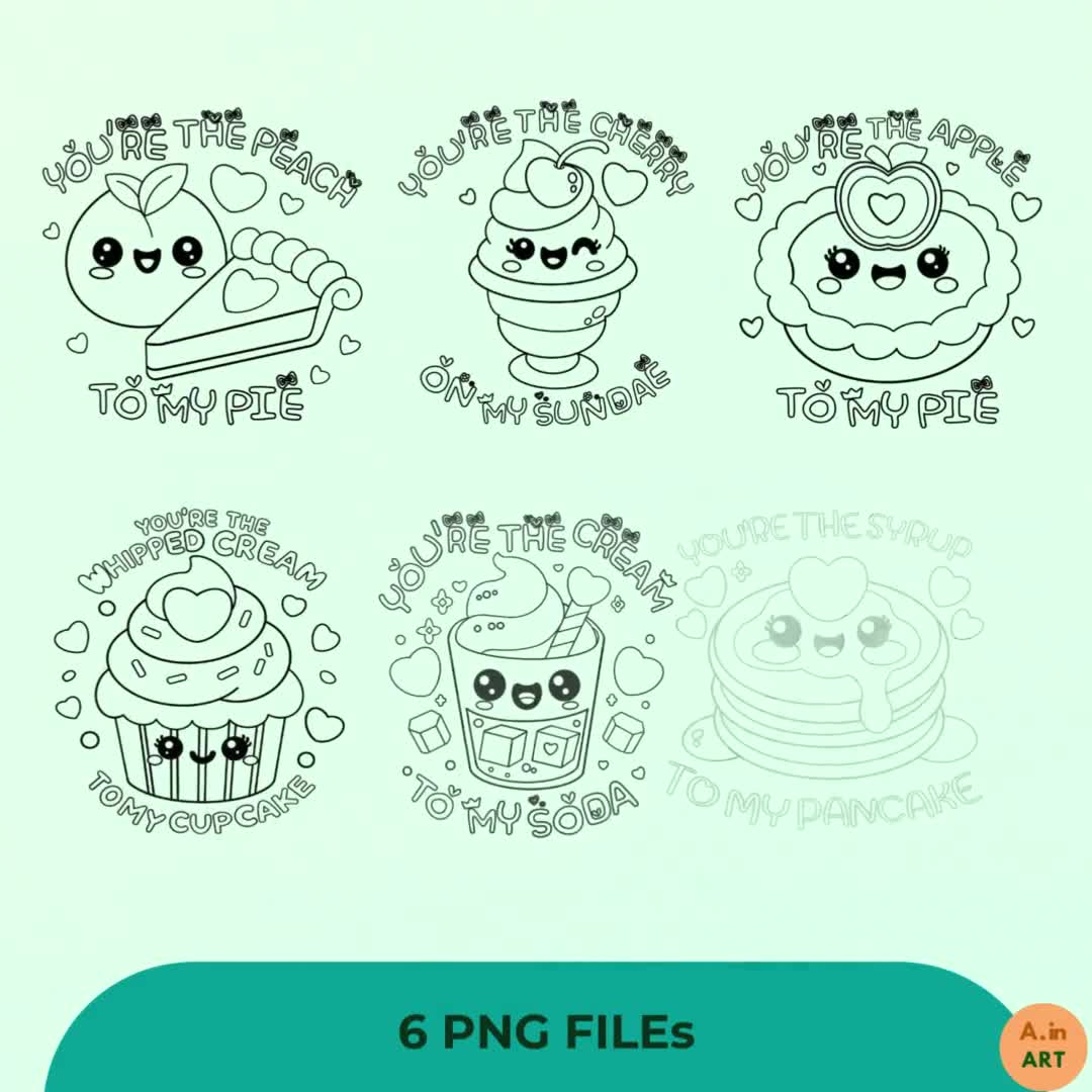 valentine food coloring pages