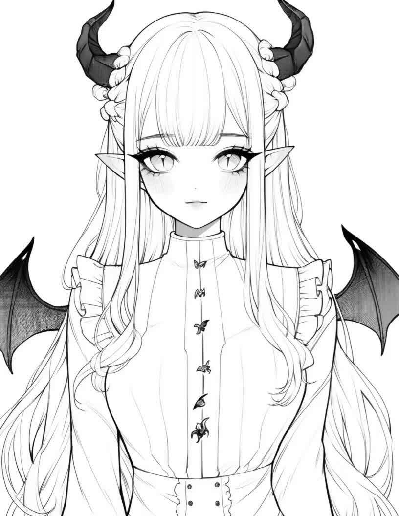 girl devil coloring pages