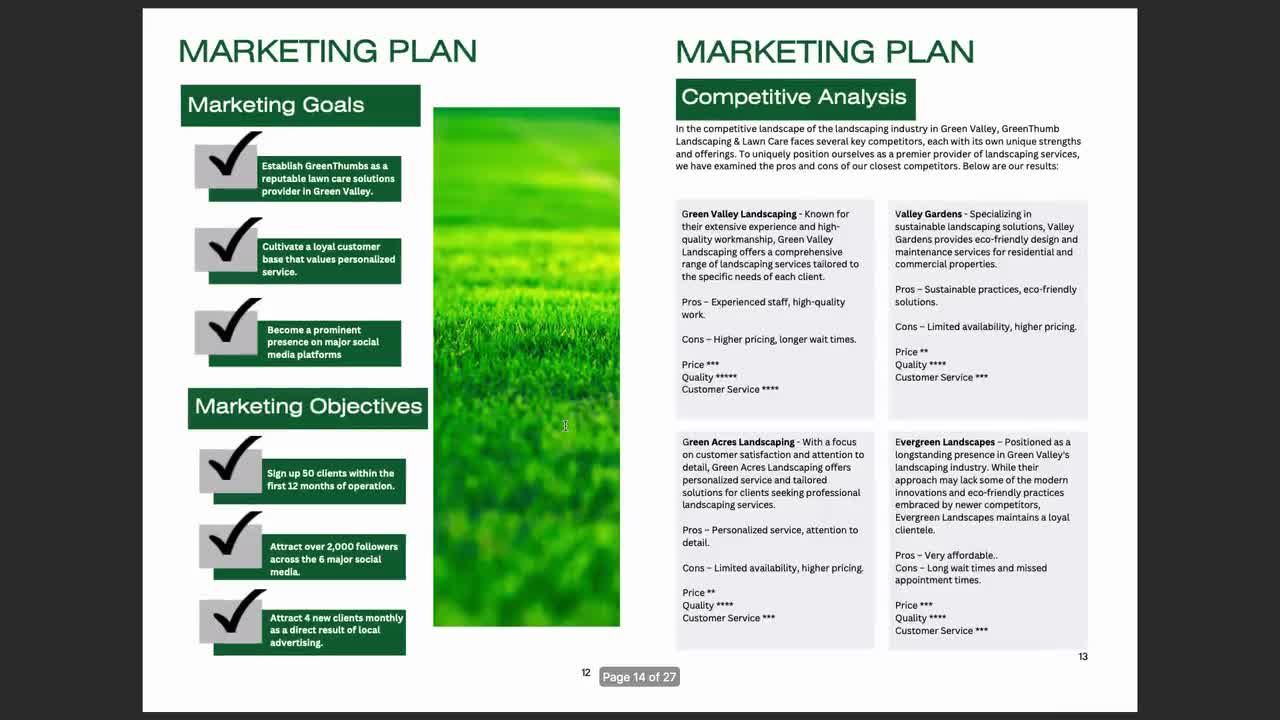 Landscaping Business Plan Template