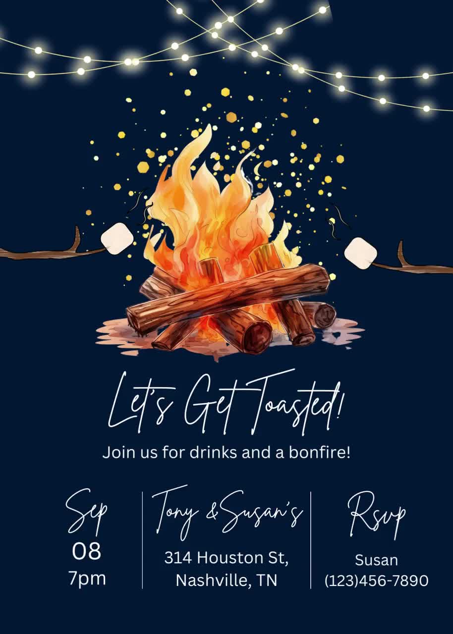 Bonfire And Bbq Invitation