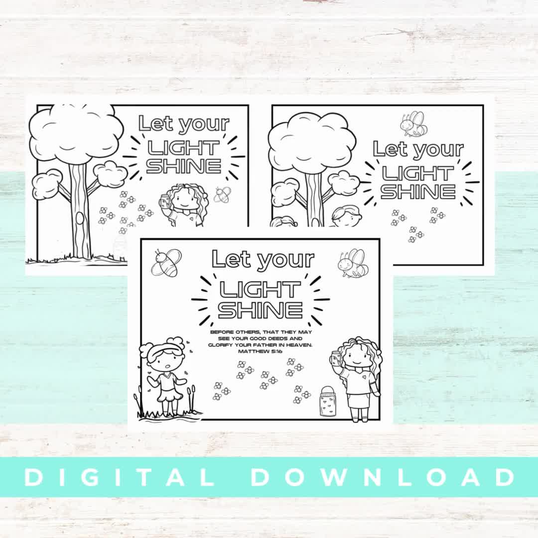 let your light shine before men coloring page