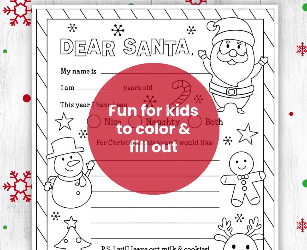 christmas coloring pages for kids santa videos
