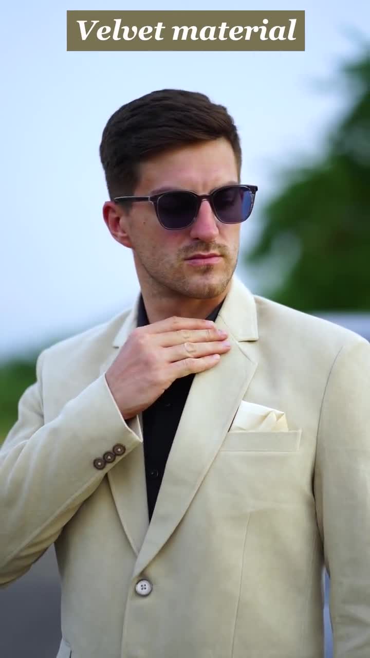 Blazer Ajustado Rojo Para Hombre