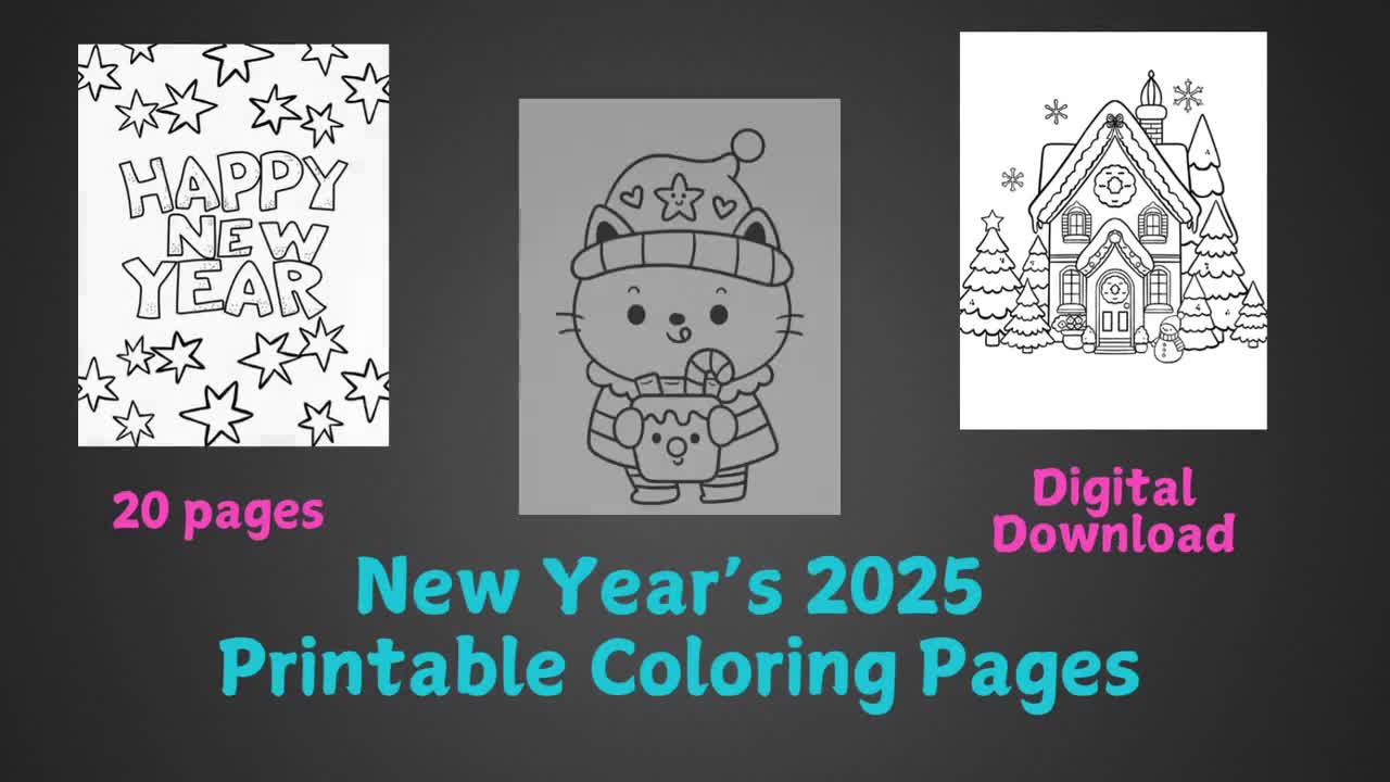 new year's day 2025 coloring pages
