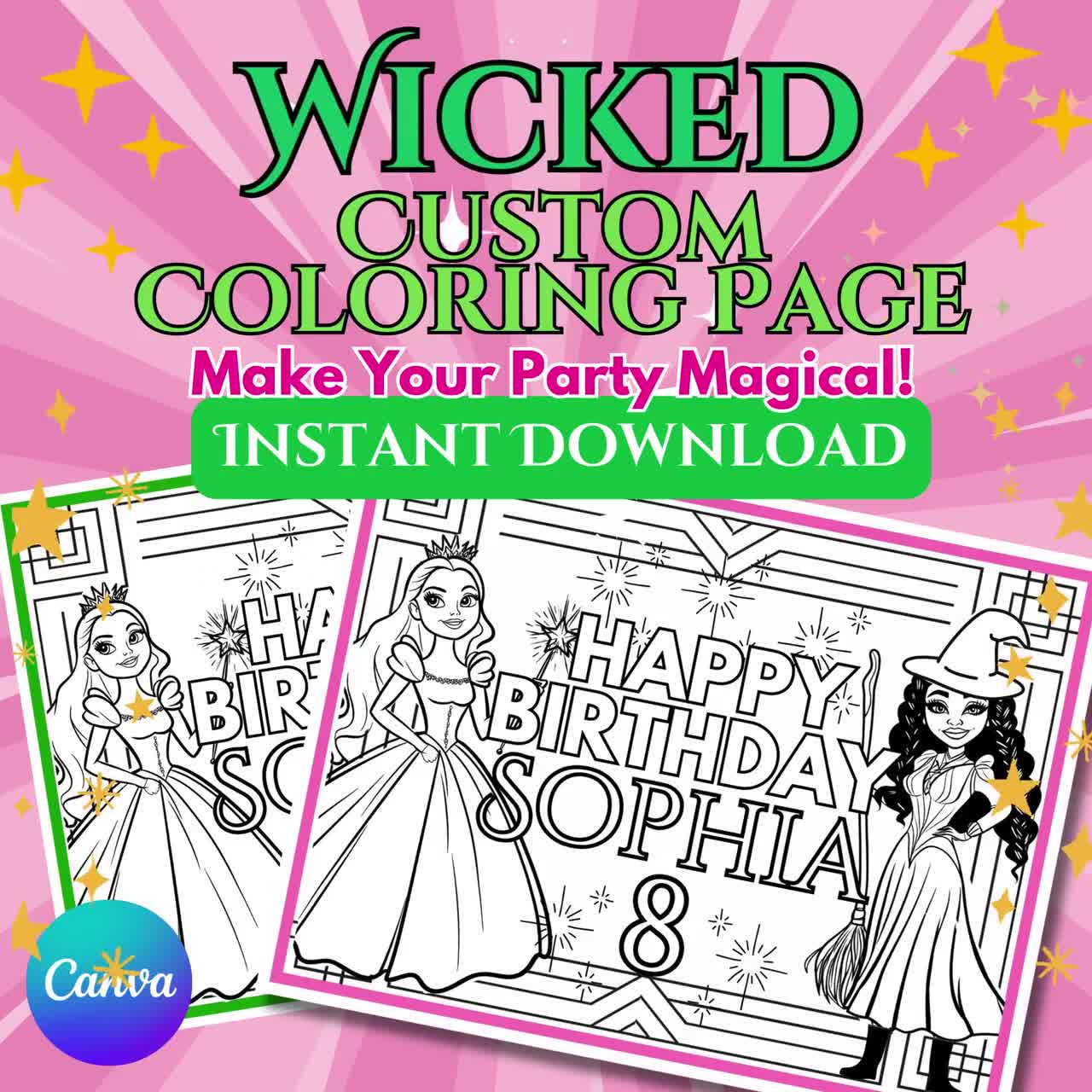 wicked poster coloring pages