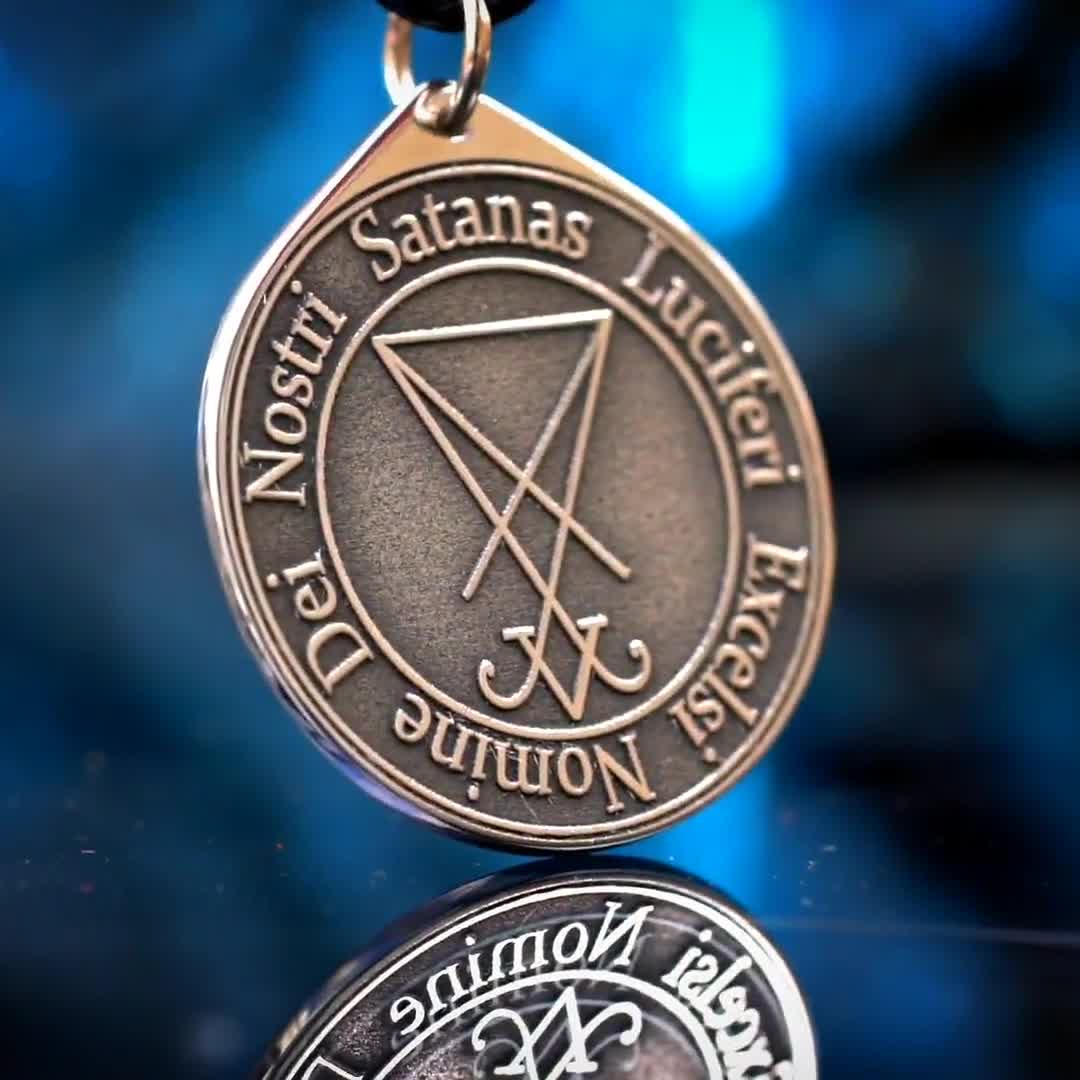 Siombail Lucifer Hail Satan Satanic Pentagram Baphomet Goat's Head 666