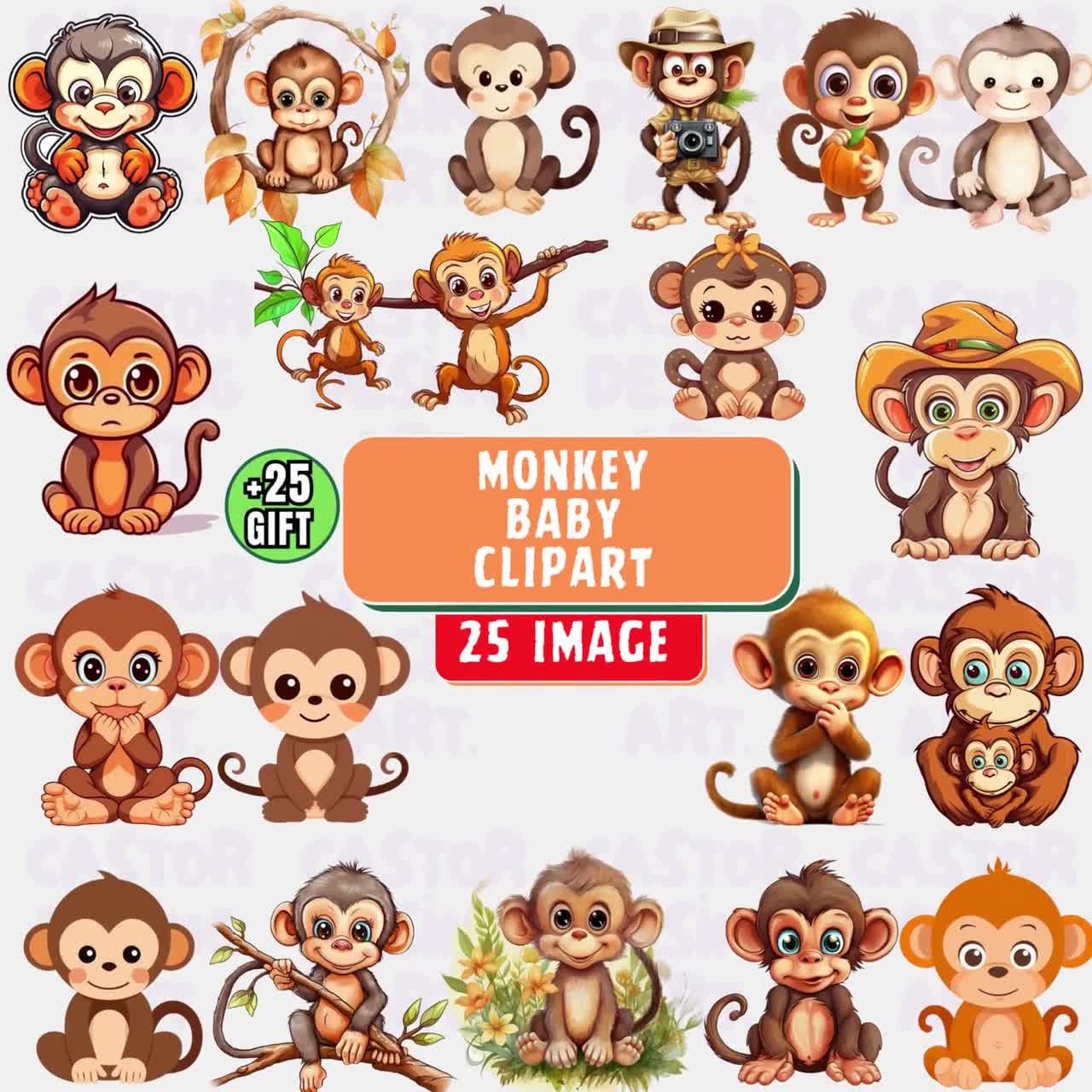 Baby Shower Monkey Clip Art Baby Elephant Svg Animal Clip Art