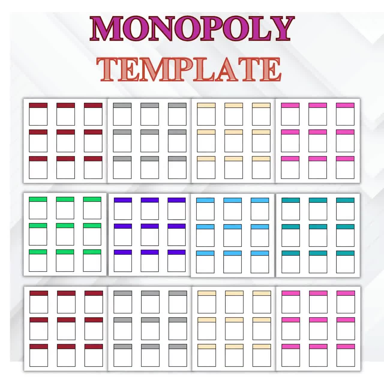 Plantilla De Tarjeta De Propiedad De Monopolio Para Imprimir Monopoly