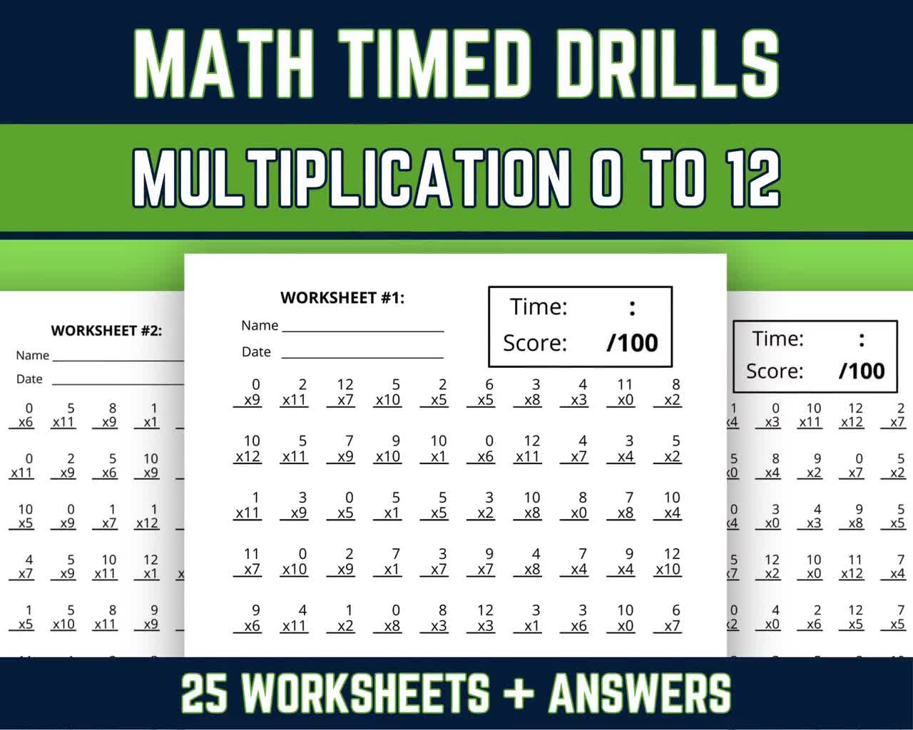 Multiplication Math Facts Worksheet Multiplication Worksheets