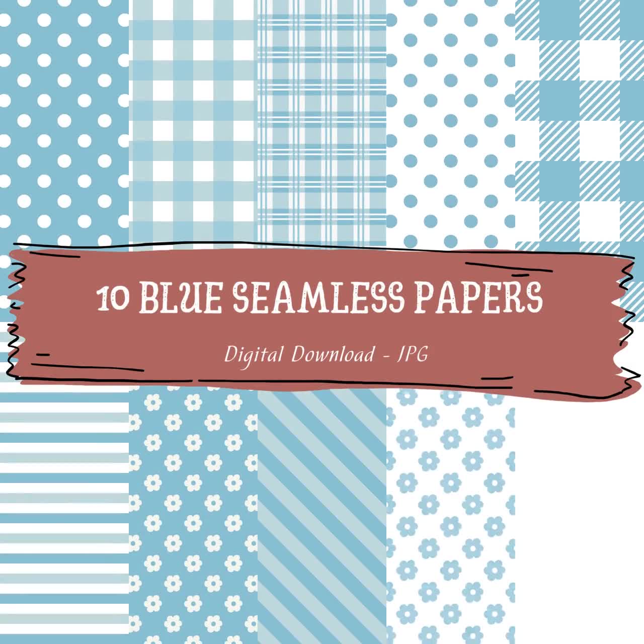 Blue Gingham Scrapbook Paper Simple Stories Simple Vintage Spring