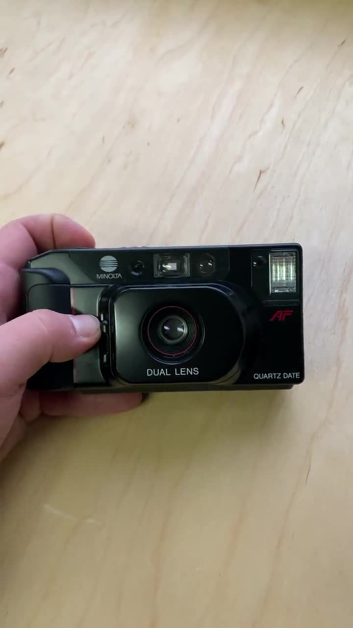 Minolta Mac-Dual Quartz Date 35mm point and shoot film camera horestco ...