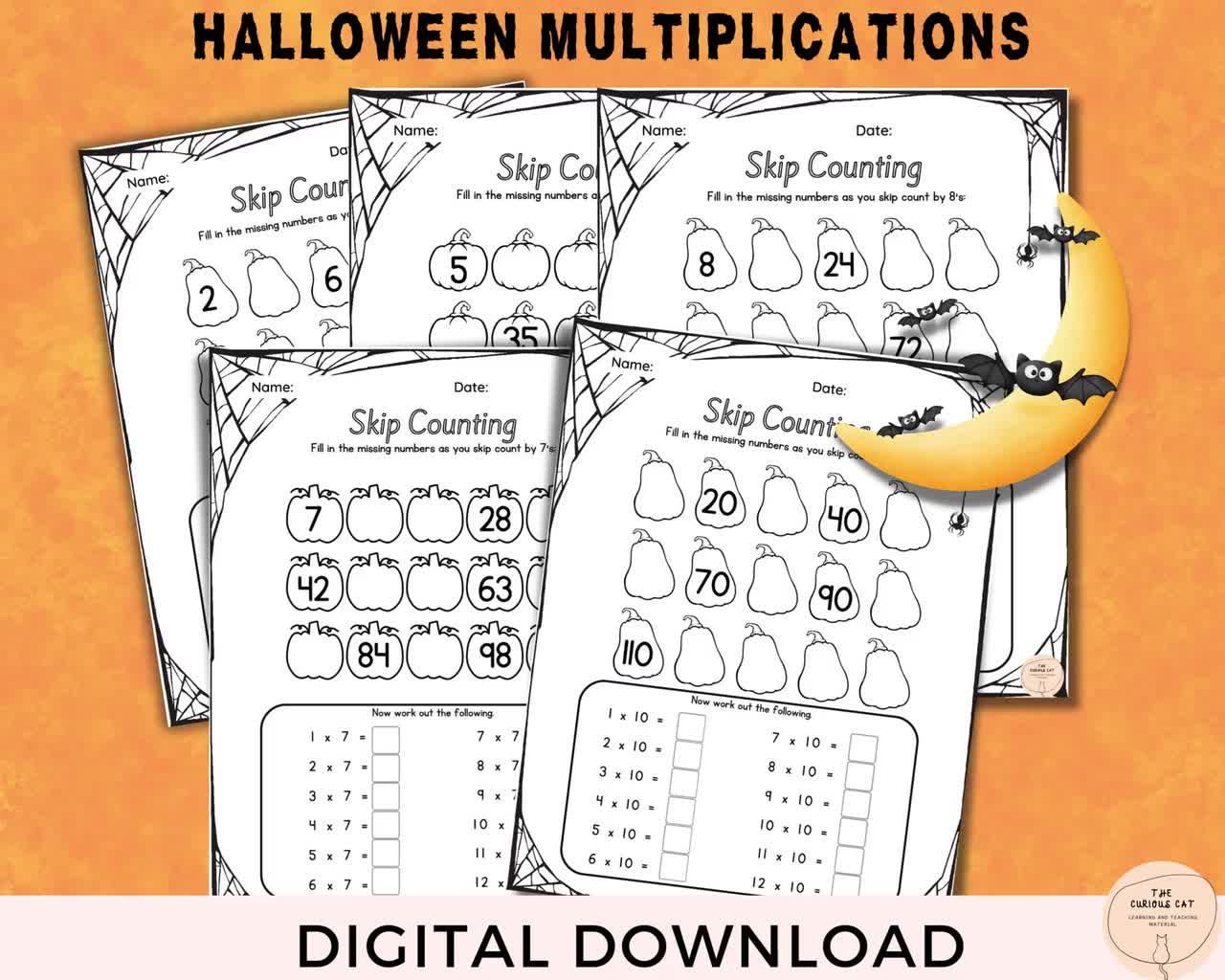 Hoja De Trabajo De Multiplicación Y División De Halloween