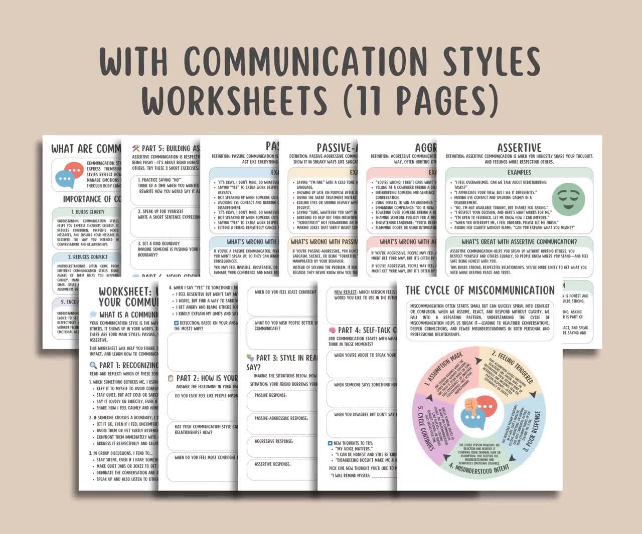 Types Of Communication Styles Worksheet Communication Styles In The