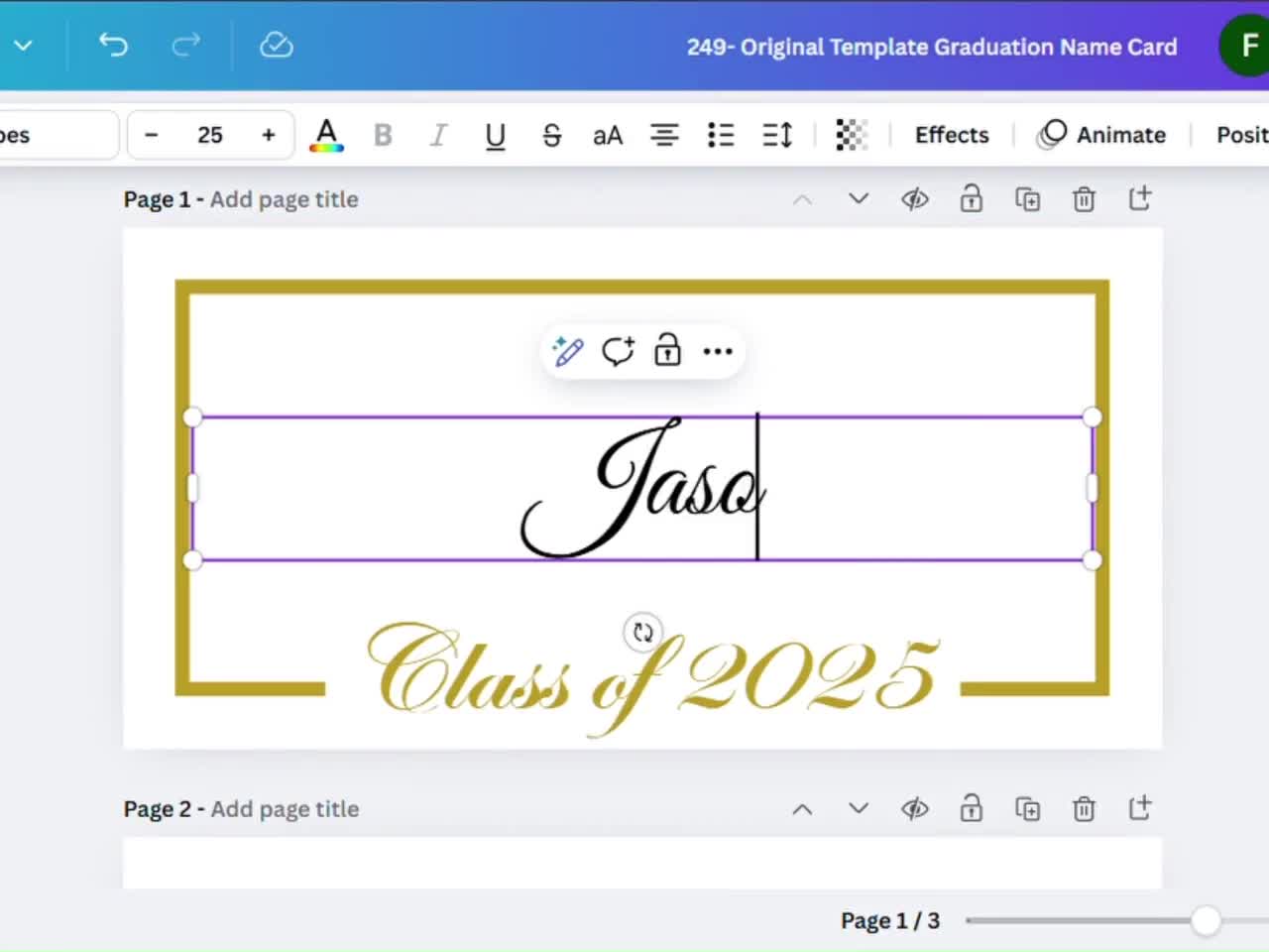 Printable Template Blank Graduation Name Card Free Business Card