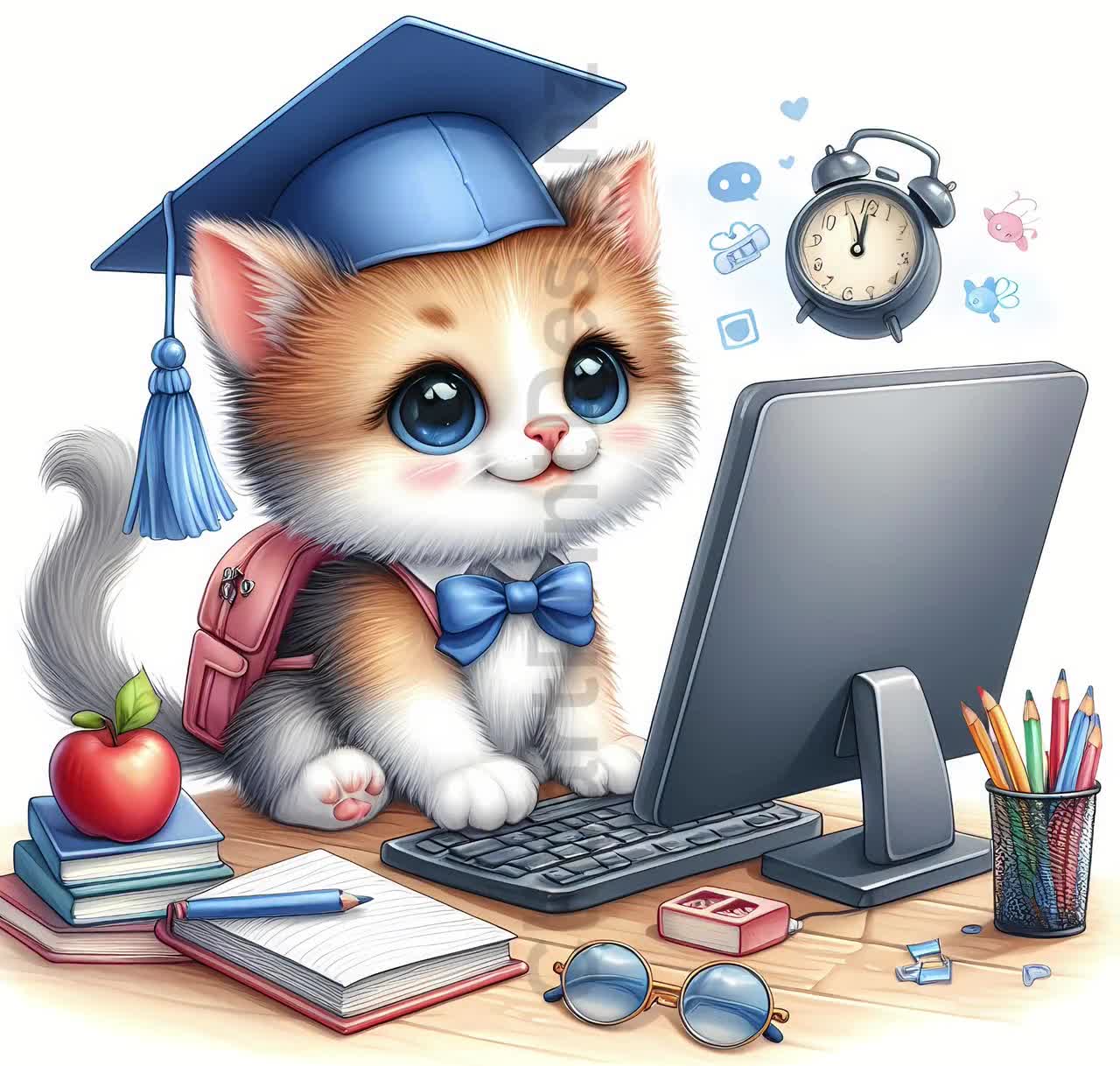 Clipart Kitten Scanraithe Cute Sleepy Kitten STL 3D Model 3D Printable