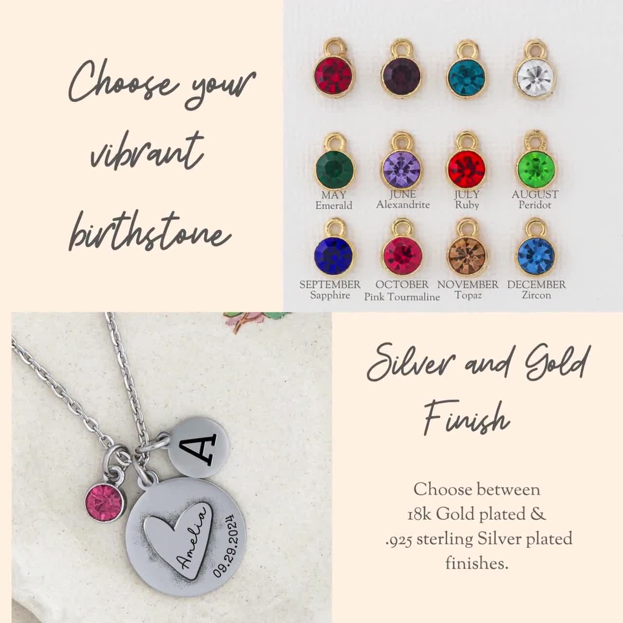 Birthstone necklace for new mom store