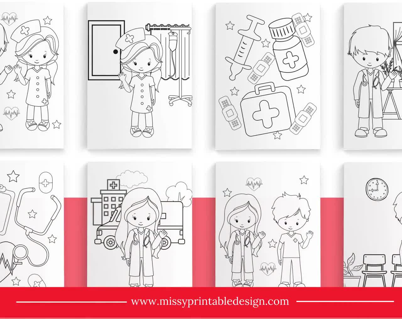 coloring pages hospital theme party