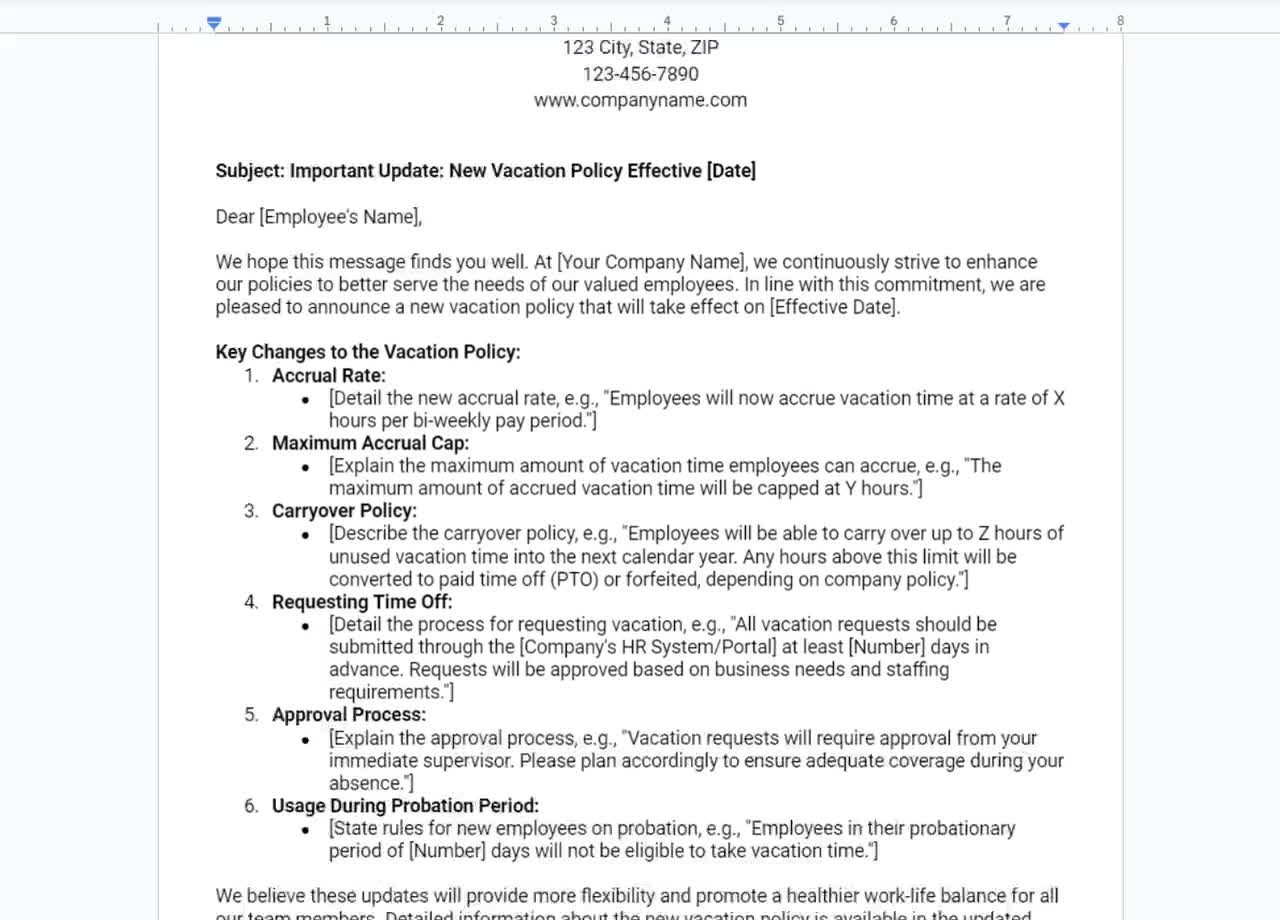 Policy Letter How To Notify Employees Of Policy Changes + Free