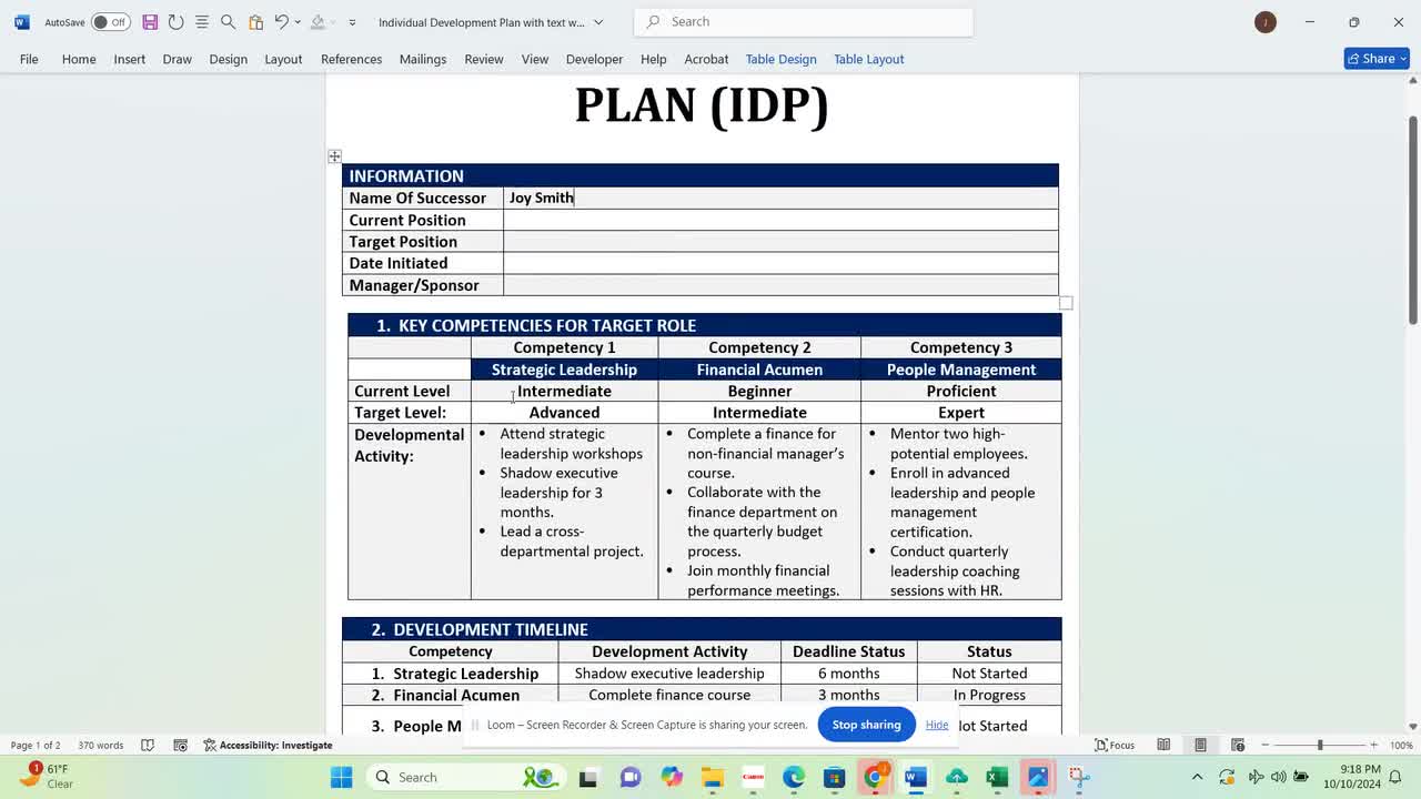 Army Self Development Plan Template 20 Best Images Of Self Motivation