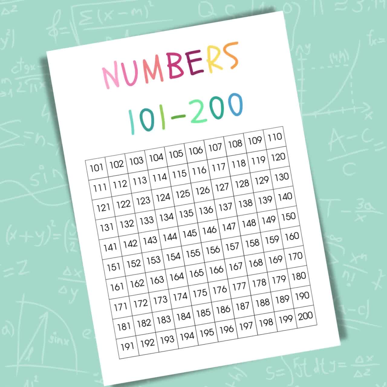 Tabla De Números Imprimible 1 1000