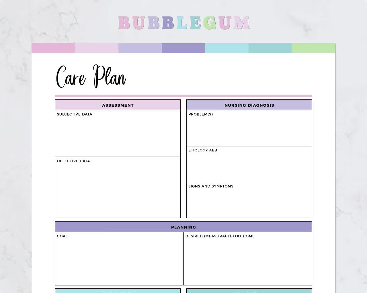 Care Plan Template Nursing Care Plan Treatment Plan