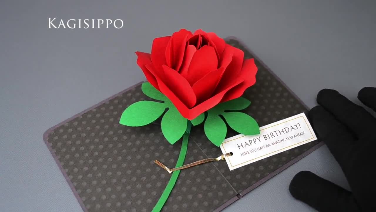 Rose Pop Up Card Template