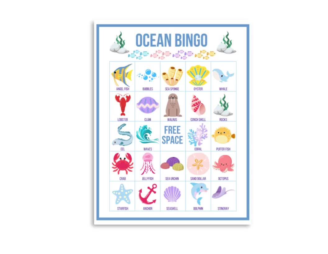 Ocean Animals Bingo Game by The Kinder Kids🐾 Experimente a inovação dos ...
