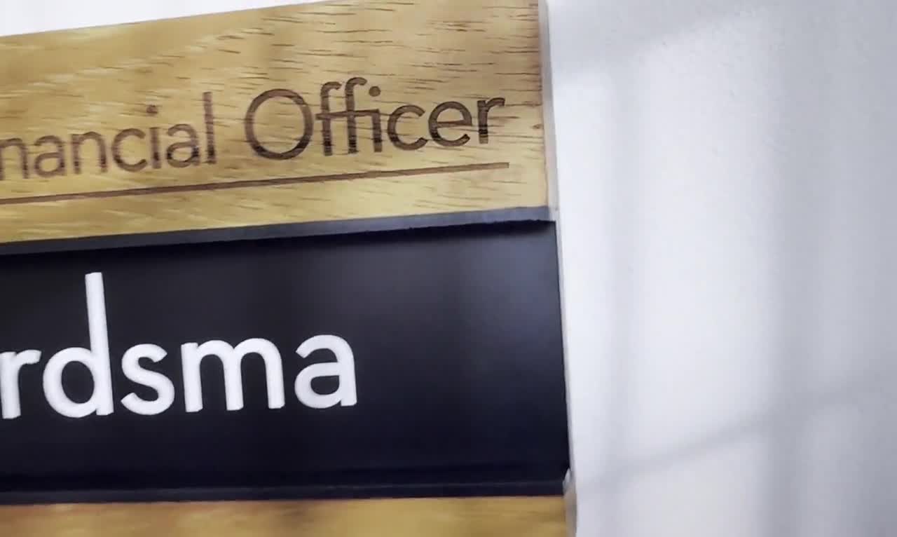 Office Door Wooden Plaque With Acrylic Name Plate