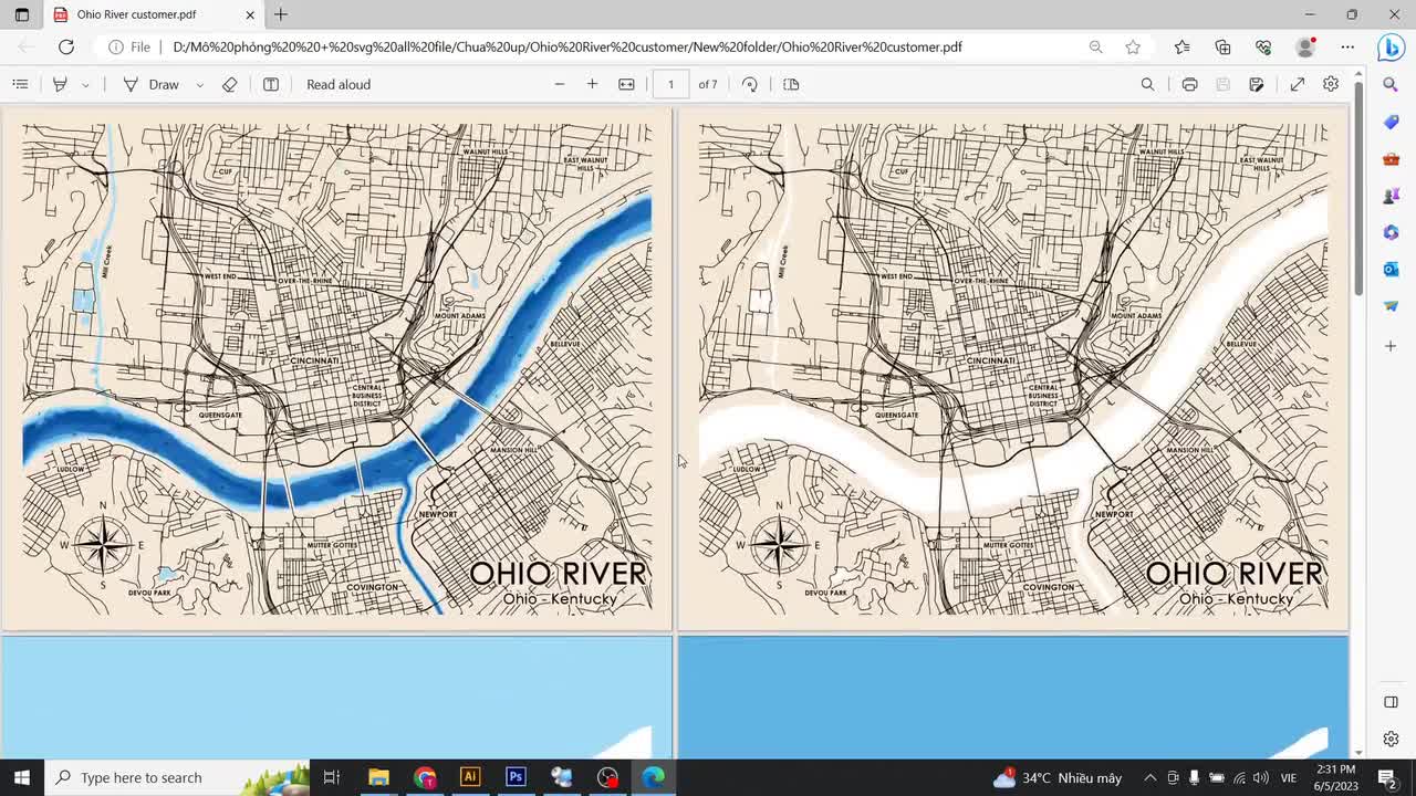 Ohio River Map With Cities Ohio River Between Mound City And Cairo