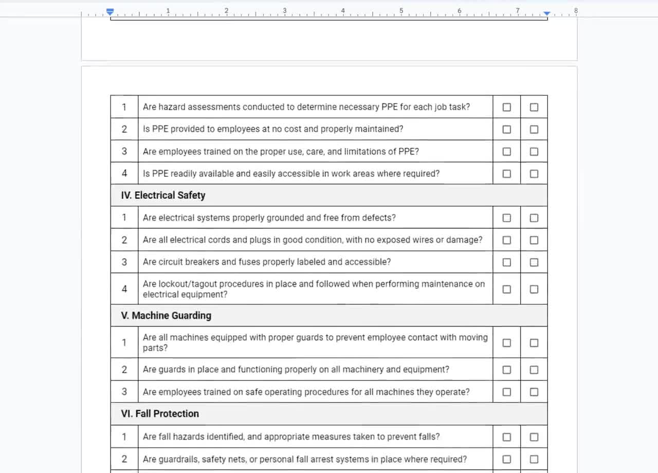 Osha Inspection Forms