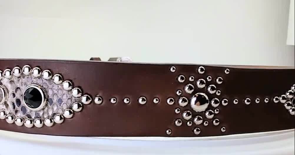 Handmade Studded Leather Vintage Style Western Belt Peanuts Handmade Studded Leather Vintage Style Western Belt Peanuts