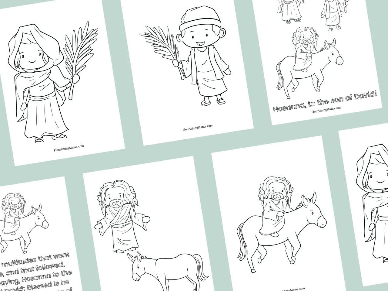 coloring page of jesus triumphal entry